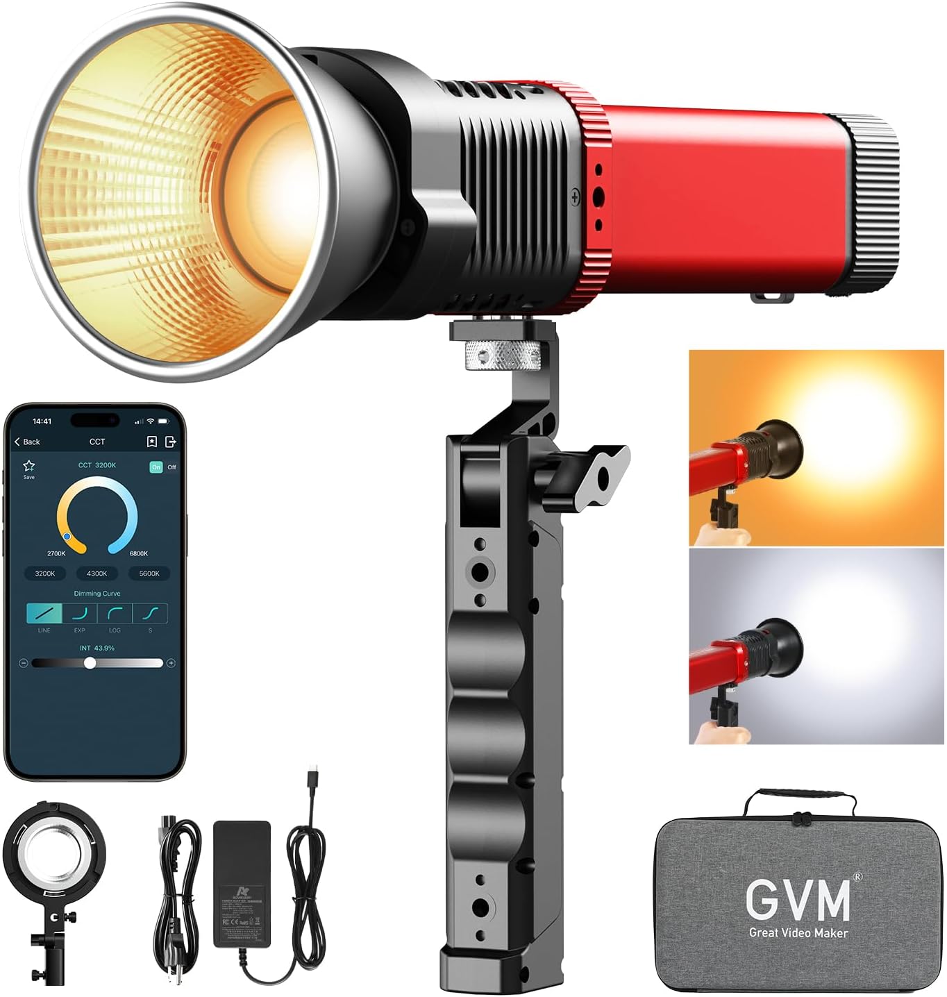 Amazon.com : GVM PD60B Studio Lights with Bowen Mount Adapter, COB ...