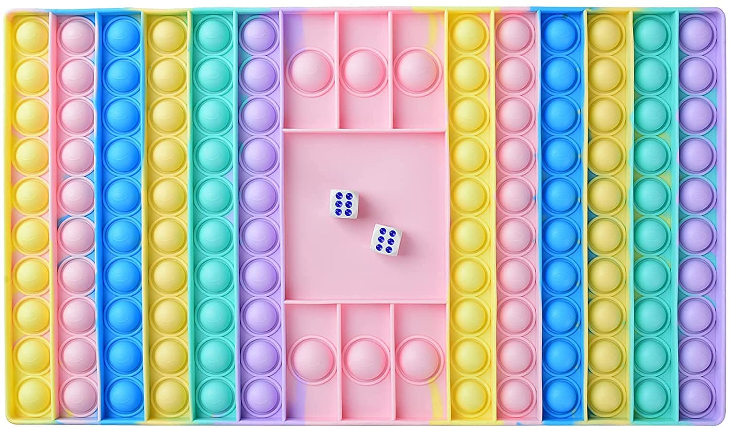 Buy Divyata Pop it Game with 2 dice, 126 Pops Big pop it Rainbow Color ...
