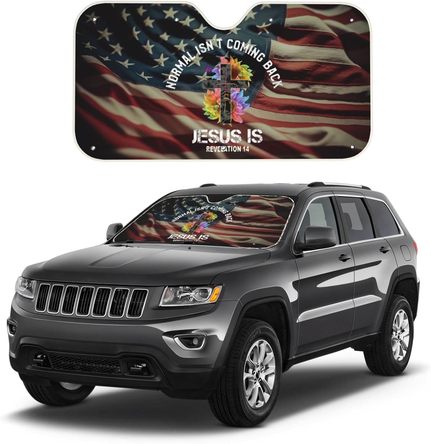 Amazon.com: Windshield Car Sunshade Normal Isn't Coming Back Jesus is ...