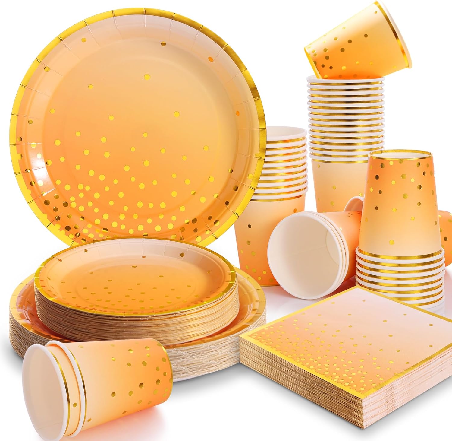 Amazon.com: joy akkess 200PCS Orange Party Supplies, Orange Plates ...