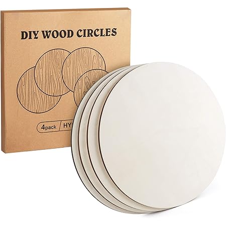 Amazon.com: Round Wood Discs for Crafts, Audab 5 Pack 14 Inch Wood ...