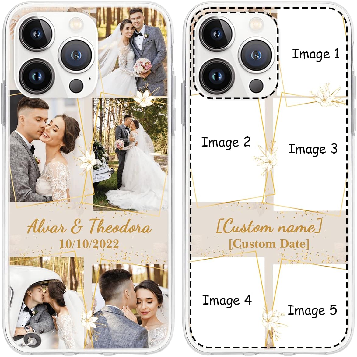 Amazon.com: CUBICER Personalized Wedding Phone Photo Cases Custom Text ...
