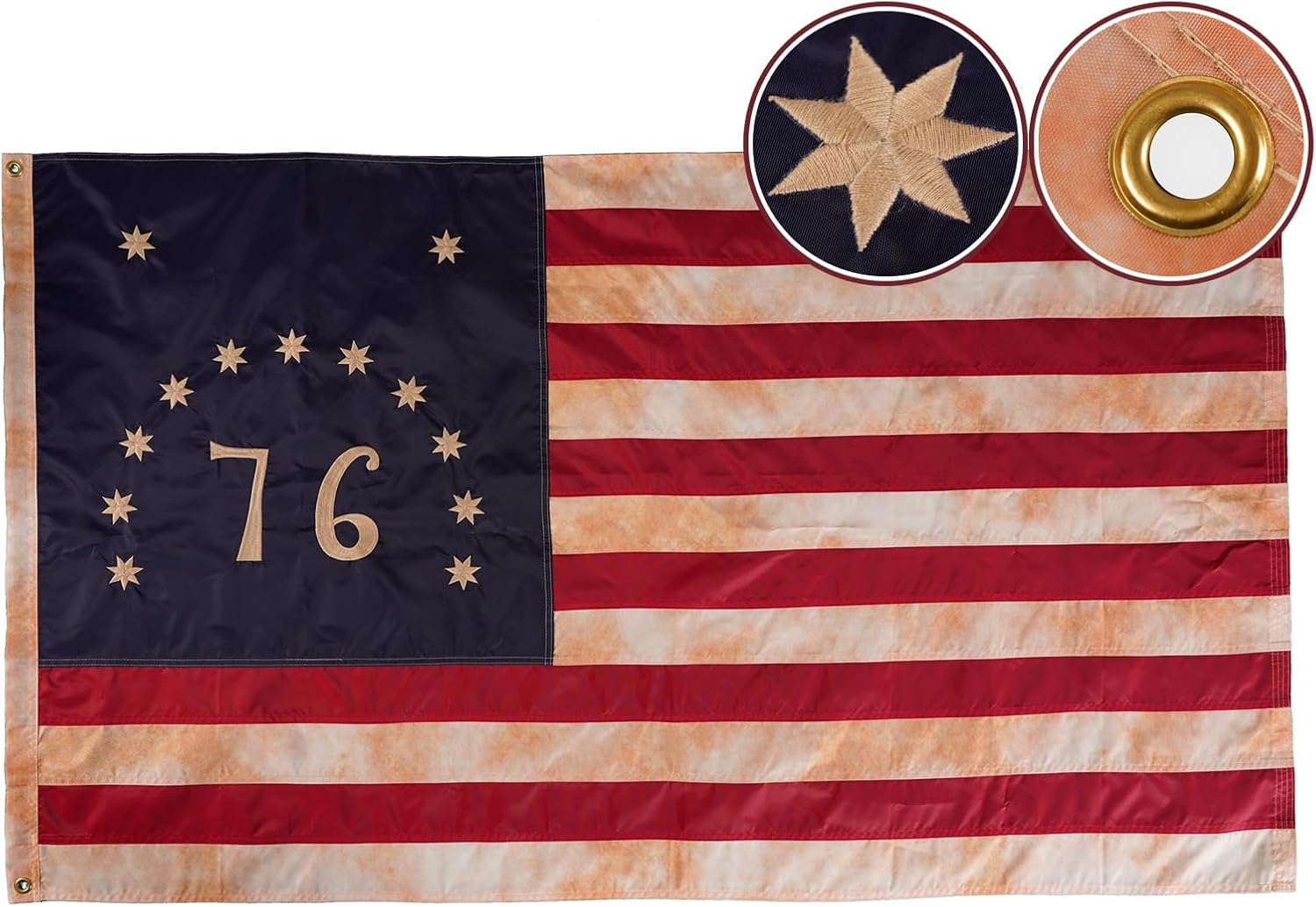 Amazon.com : Flagolden Vintage Bennington 1776 Flag 3x5 Feet for ...