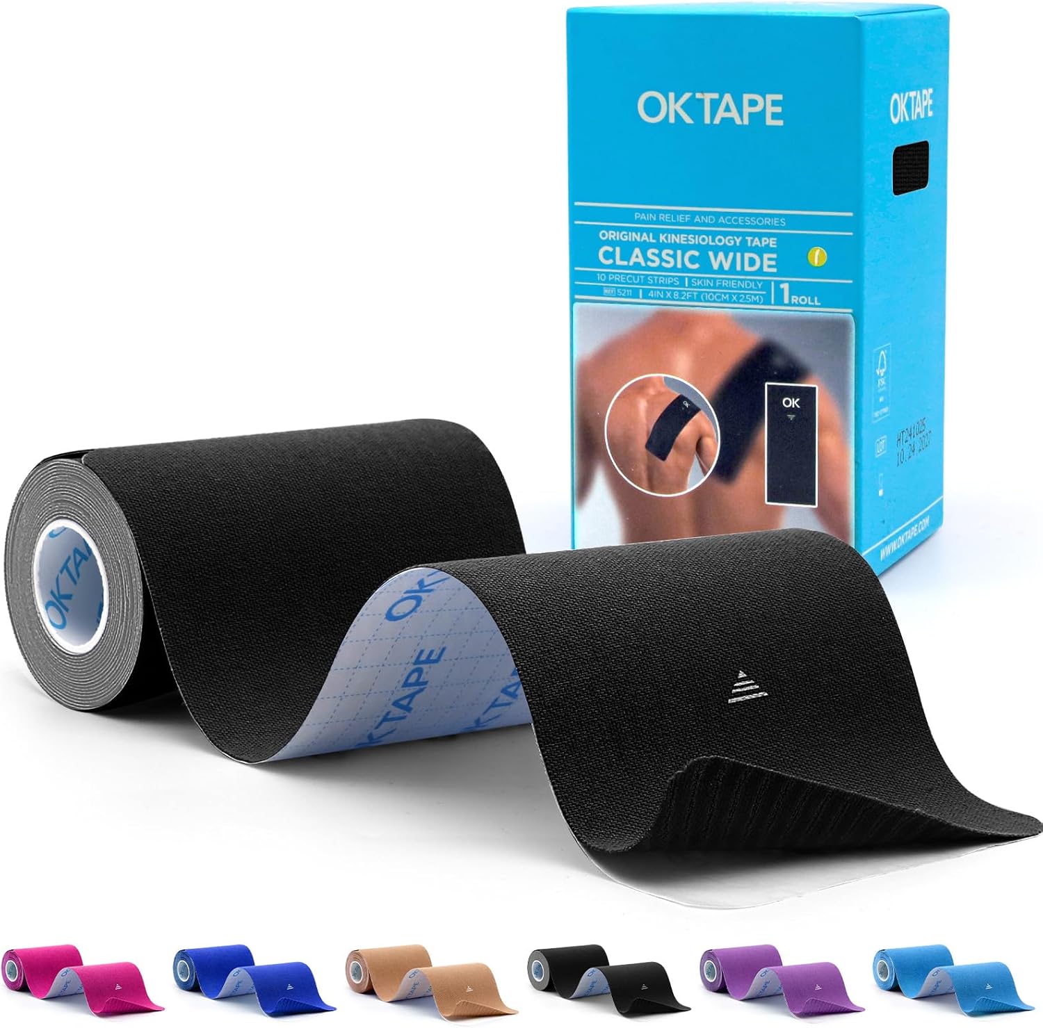 Amazon.com: OK TAPE Exta Wide Kinesiology Tape, Precut K Tape Strips ...