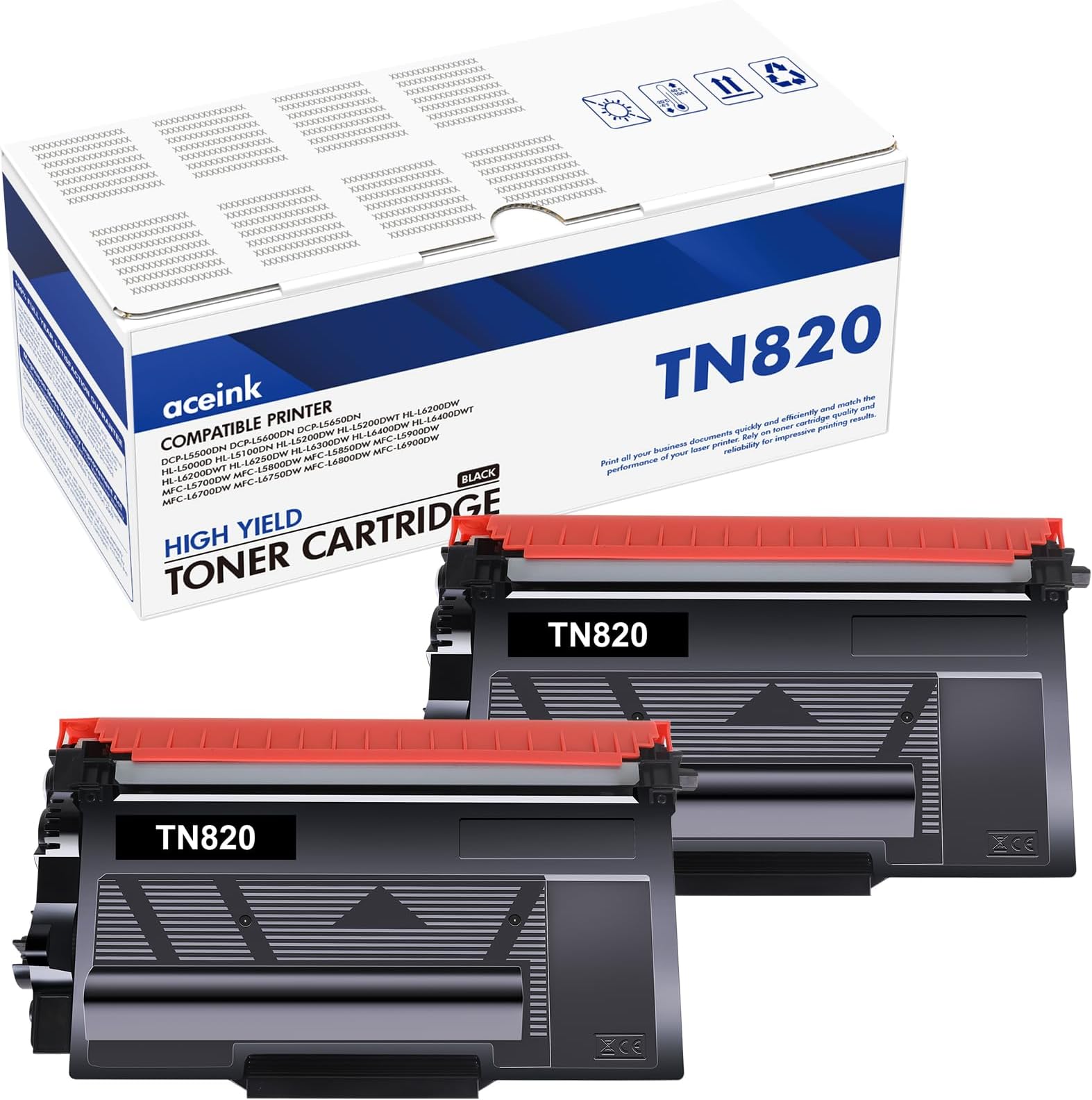 Amazon.com: Brother Genuine Black Toner Cartridge 3-Pack, TN820 ...