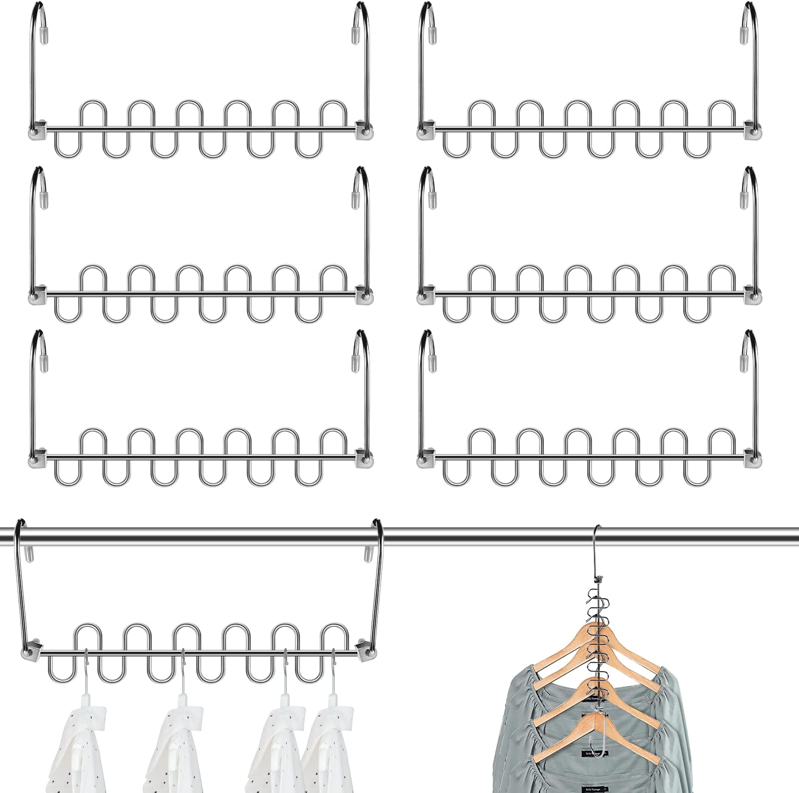 Magic Hanger, Set of 8 Space-Saving Coat Hangers, As Seen On TV, White ...