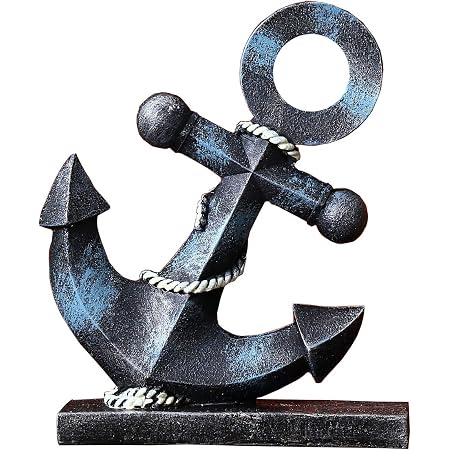 Amazon.com: H&W Resin Anchor Figurine 8.5 "H, Nautical Décor, Anchor ...