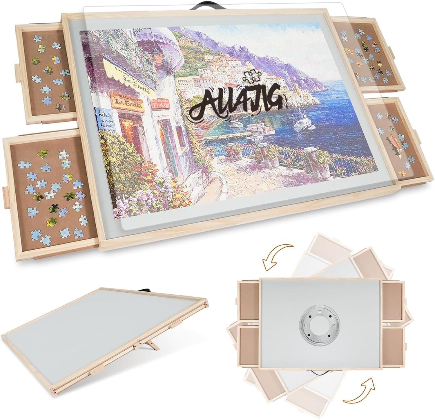 Amazon.com: ALL4JIG 2-in-1 Tilting & Rotating Puzzle Board for Adults ...