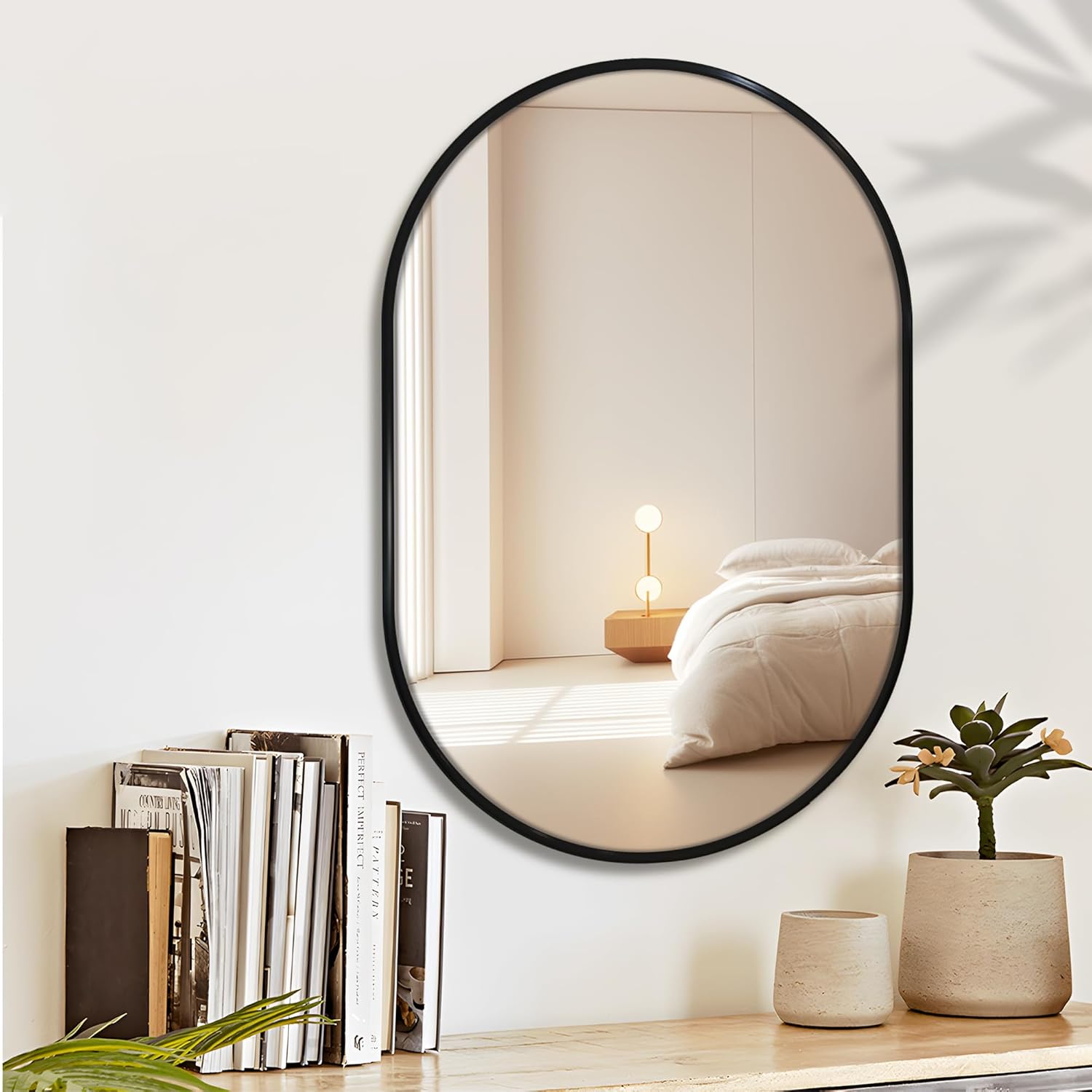 Lucid Reflections 36×24 Inch Rectangle Mirror – Rounded Corner Wall ...