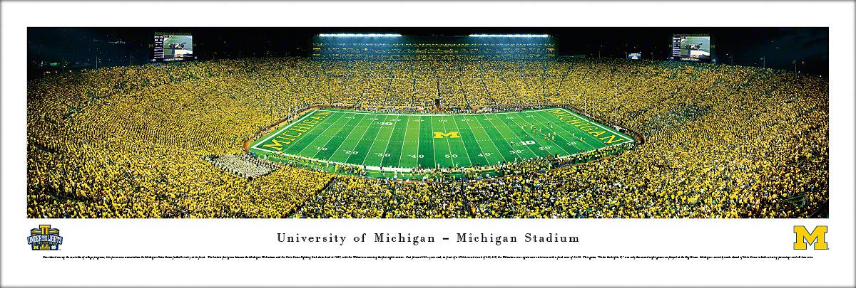 Amazon.com: Michigan Football, Under the Lights II - Unframed 40 x 13.5 ...