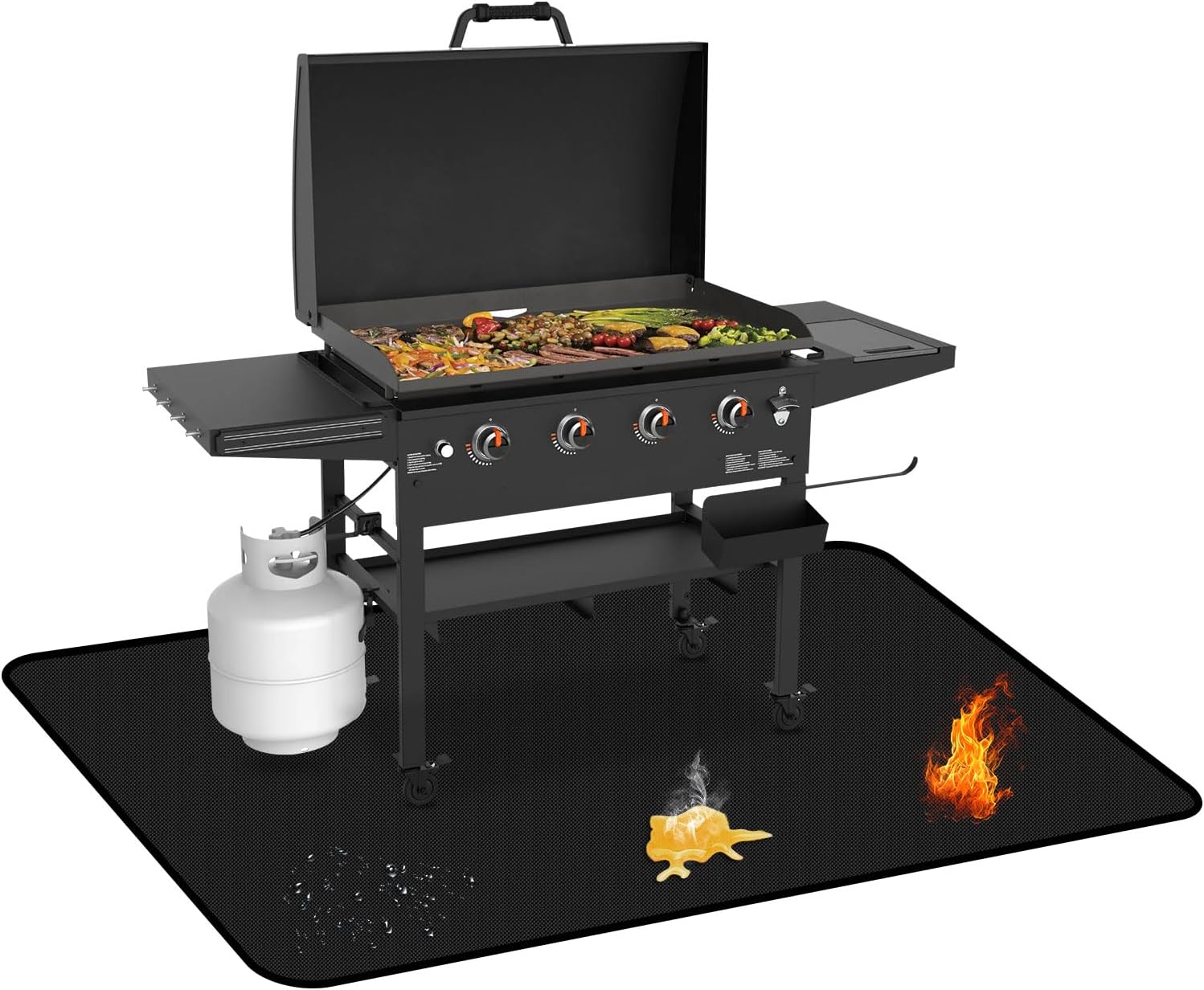 Amazon.com: Rumlick 48x36 inches Under Grill Mat for Blackstone Grill ...