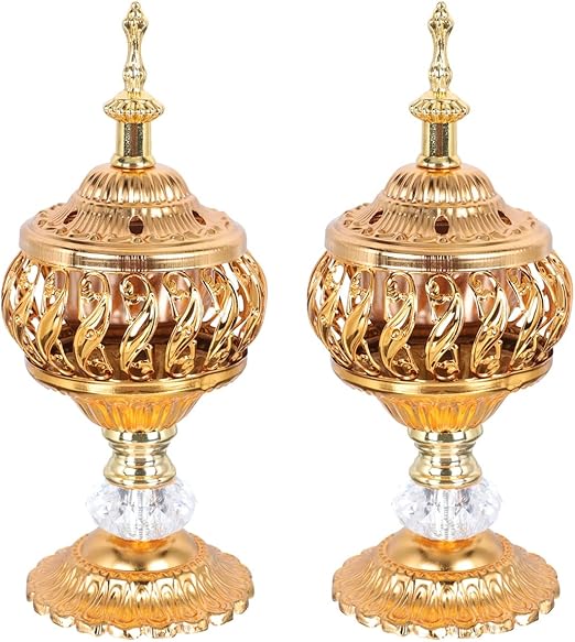 Amazon.com: Cabilock 2pcs Metal Incense Burner Bakhoor Burner Mubkhara Antique Arabic Incense ...