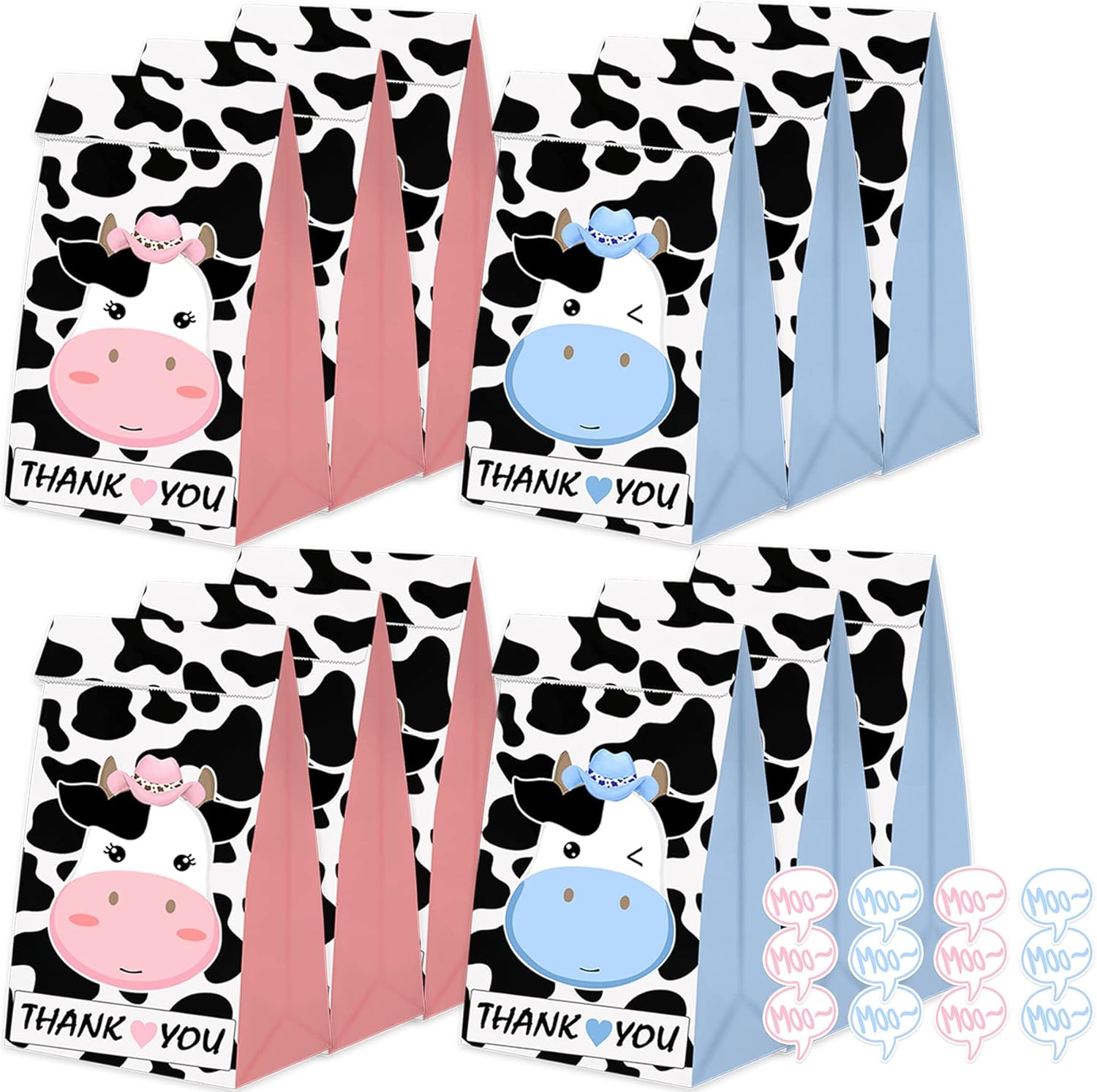Amazon.com: Cow Party Goodie Bags(12)+ Moo Stickers(24),La Vaca Lola ...