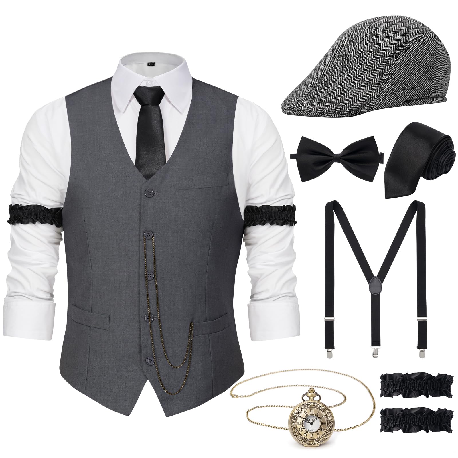 Snapklik.com : 1920s Mens Costume Gatsby Gangster Costume Accessories ...
