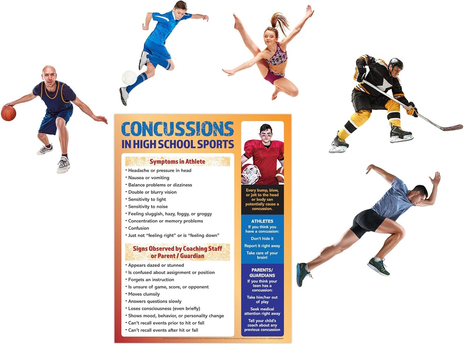 Buy Concussions in High School Sports Poster - Laminated, 17 x 22 ...