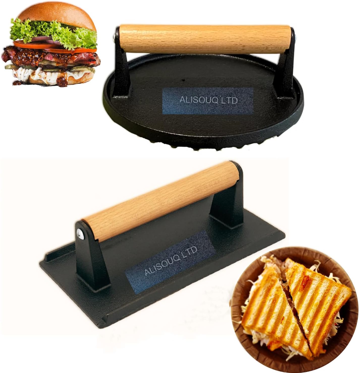 Amazon.com: ALISOUQ 2Pcs Burger Smasher, Burger Smasher for Griddle ...