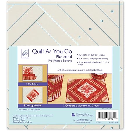 Amazon.com: June Tailor Quilt As You Go Placemats Patterns Casablanca ...