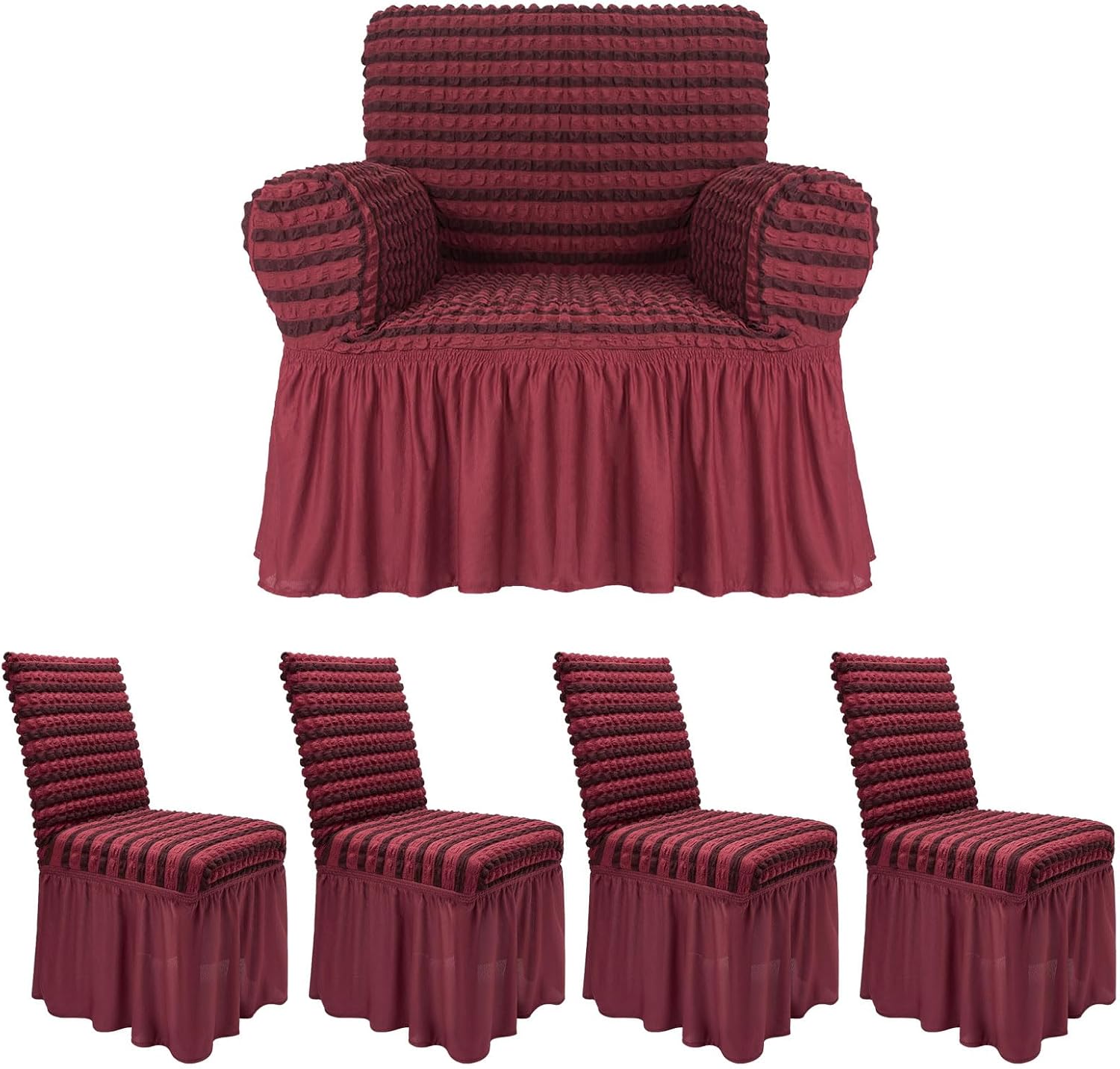 Amazon.com: NICEEC Armchair Cover and Dining Chair Covers Set of 4 ...