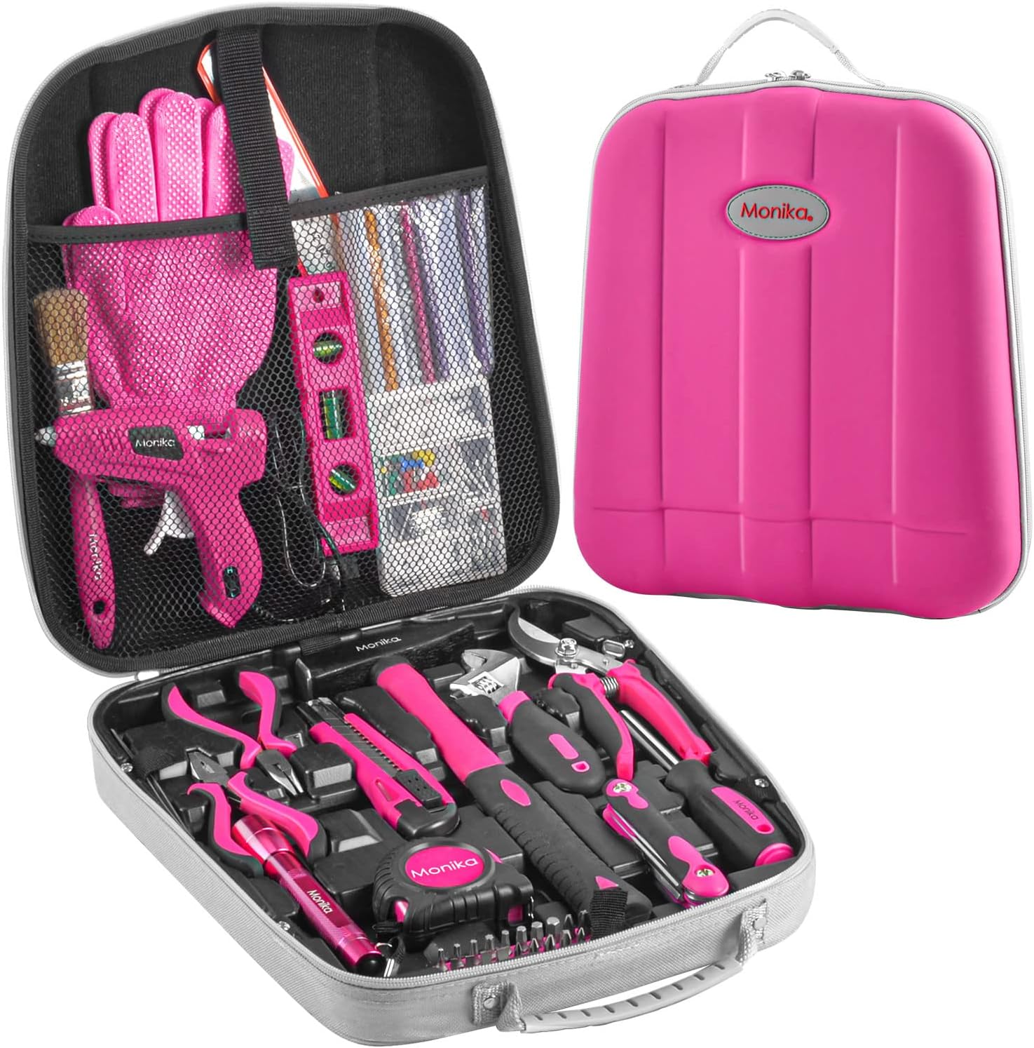 Monika 159PCS Pink Tool Kit Portable Household Tool Set Multi ...