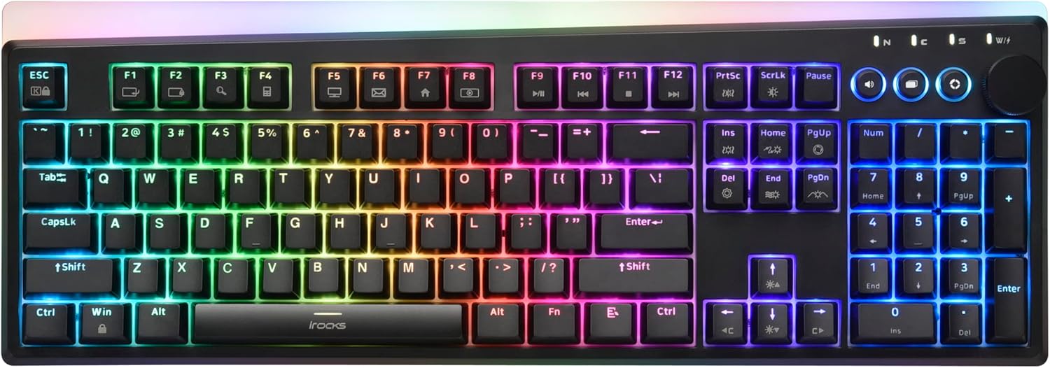 Amazon.com: iRocks K71R Wireless RGB Mechanical Gaming Keyboard ...