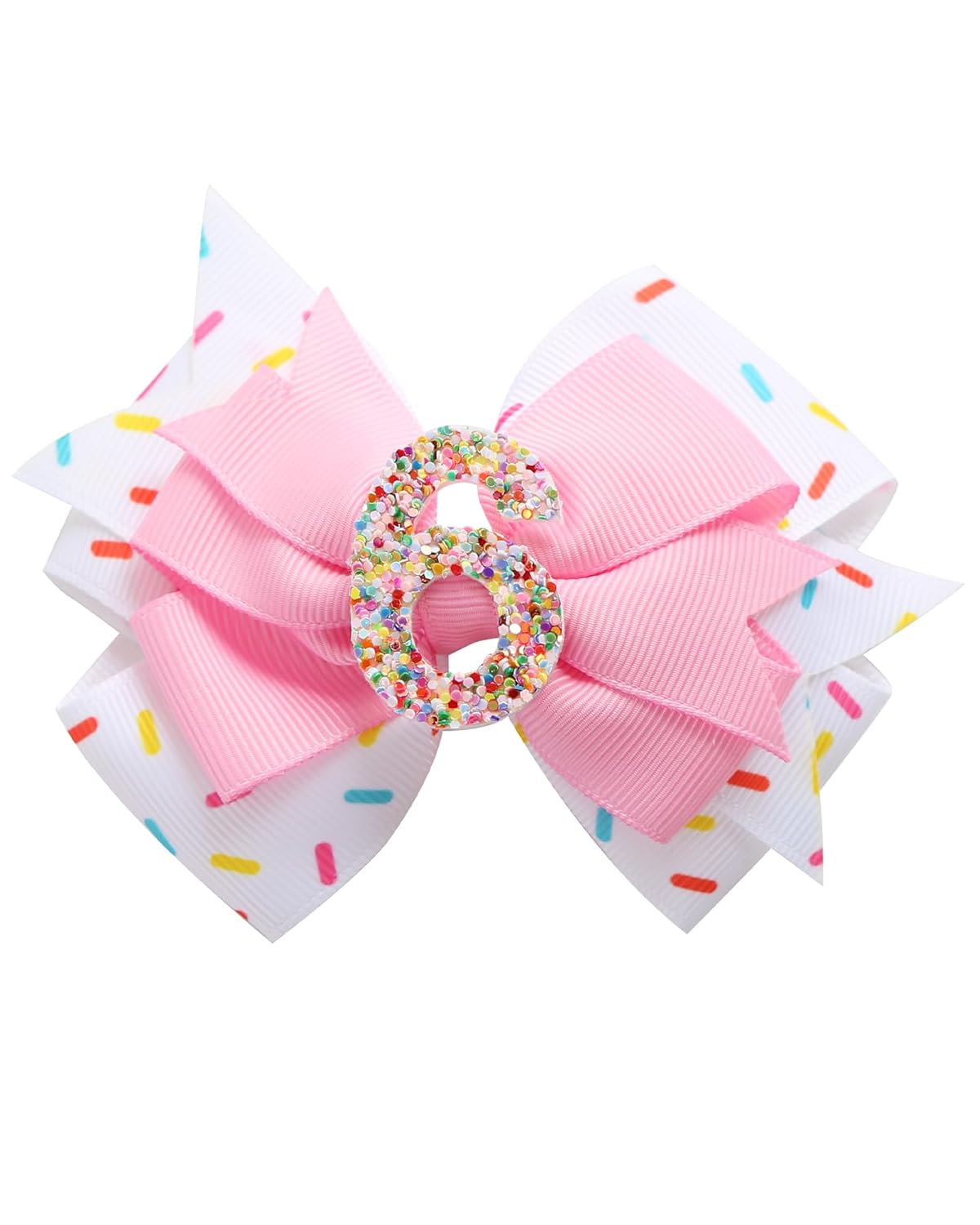 Amazon.com: Birthday Hair Bow for Baby Girls 1 2 3 4 5 6 Years Sprinkle ...