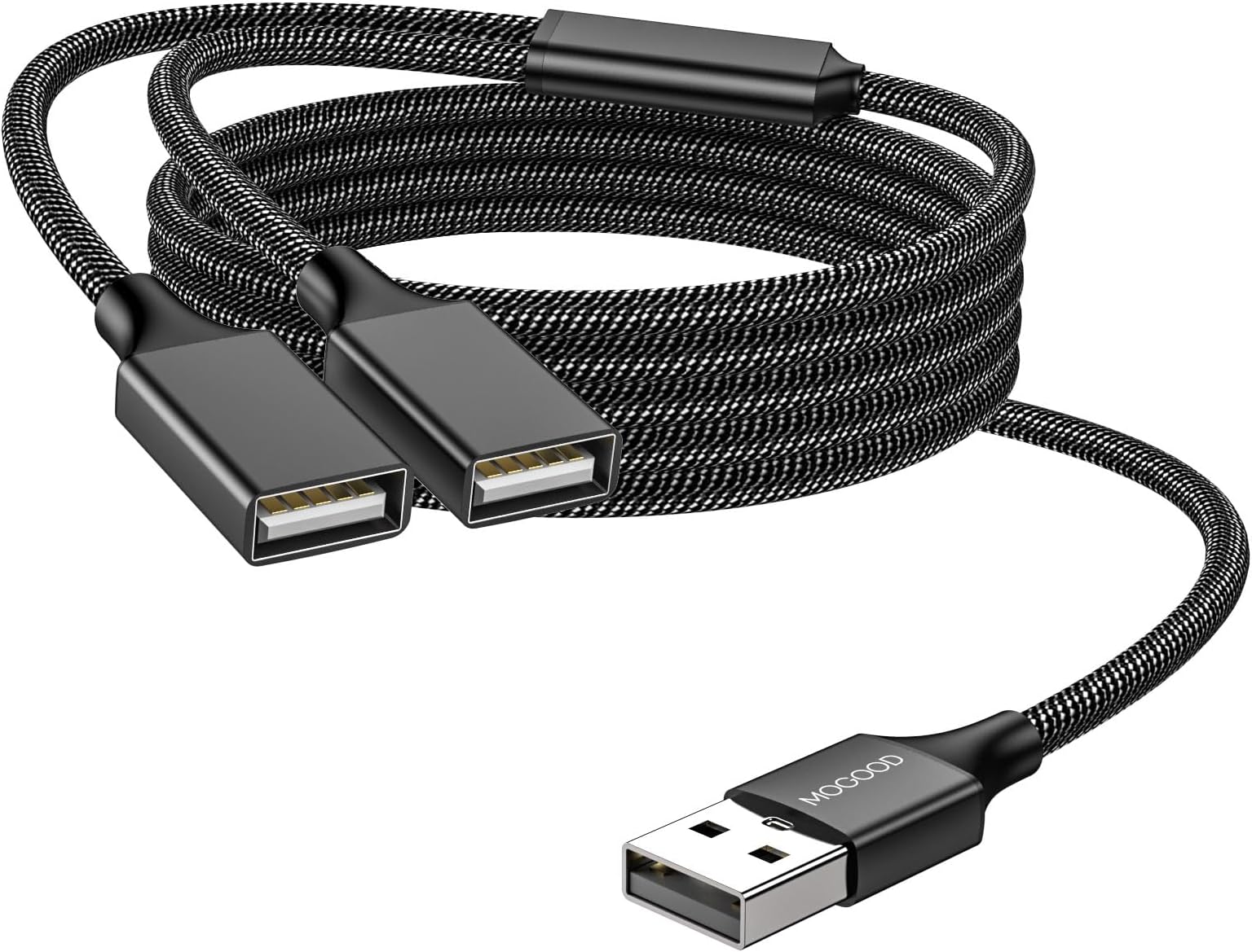 MOGOOD USB Splitter, USB Splitter 1 in 2 out Adapter Dual USB 2.0 Power ...