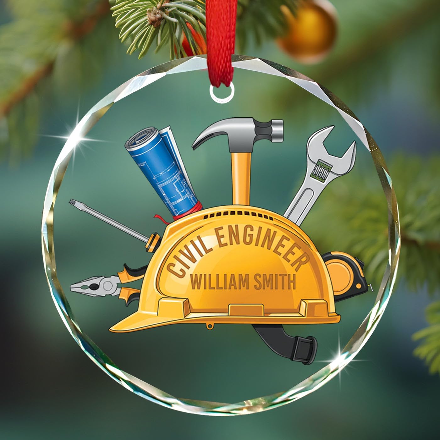 Amazon.com: Civil Engineer Crystal Glass Christmas Ornament 2025 ...
