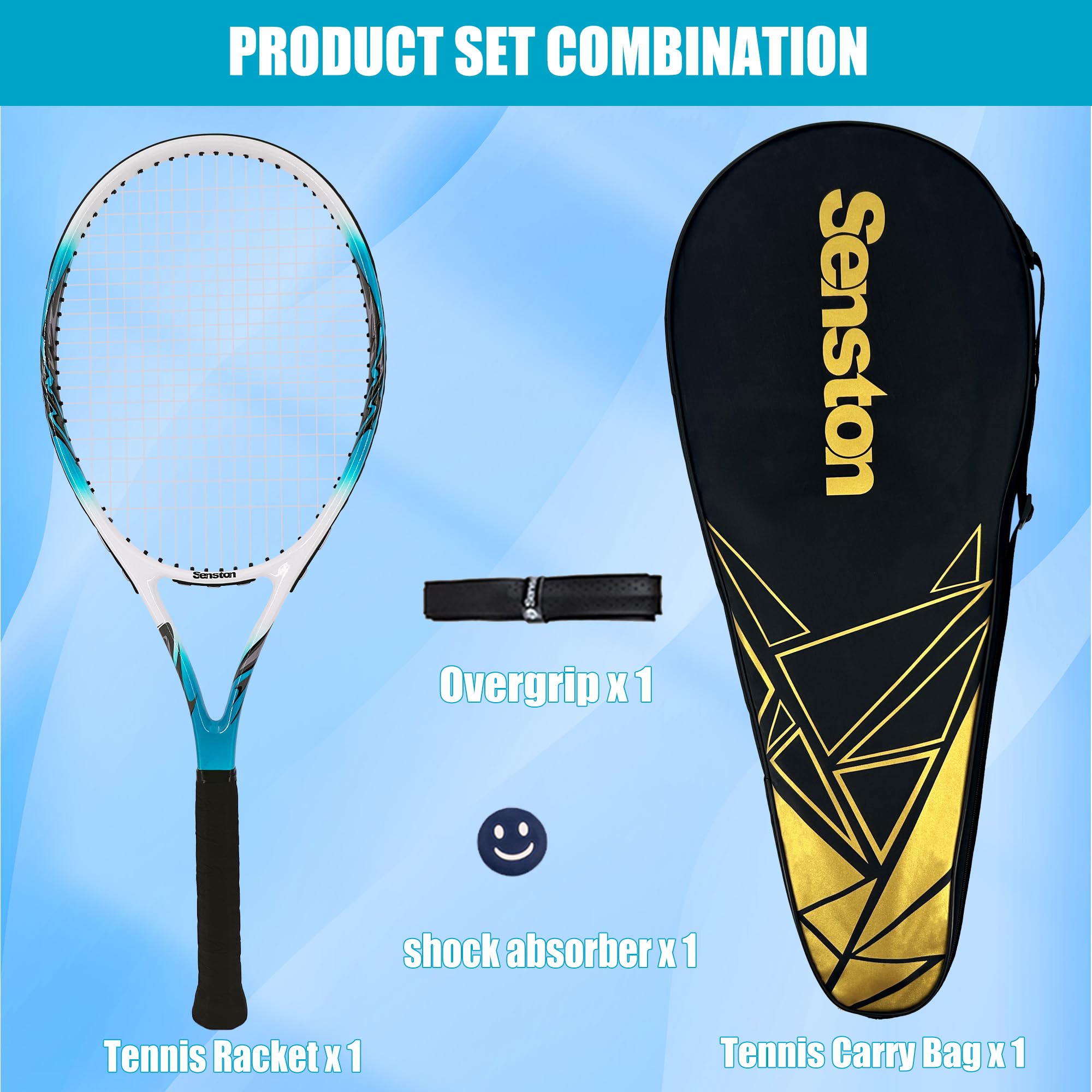 Snapklik.com : Senston 27-Inch Adult Tennis Racket 1 Pack - One-Piece ...