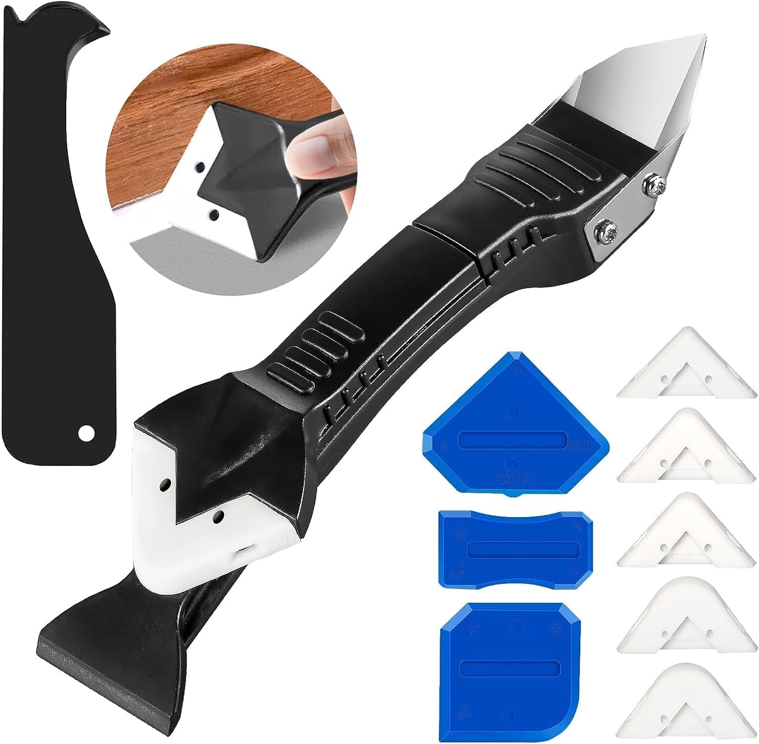 Goodern 10 PCS 4 in 1 Caulking Tool Kit,Reusable Silicone Glue Corner ...