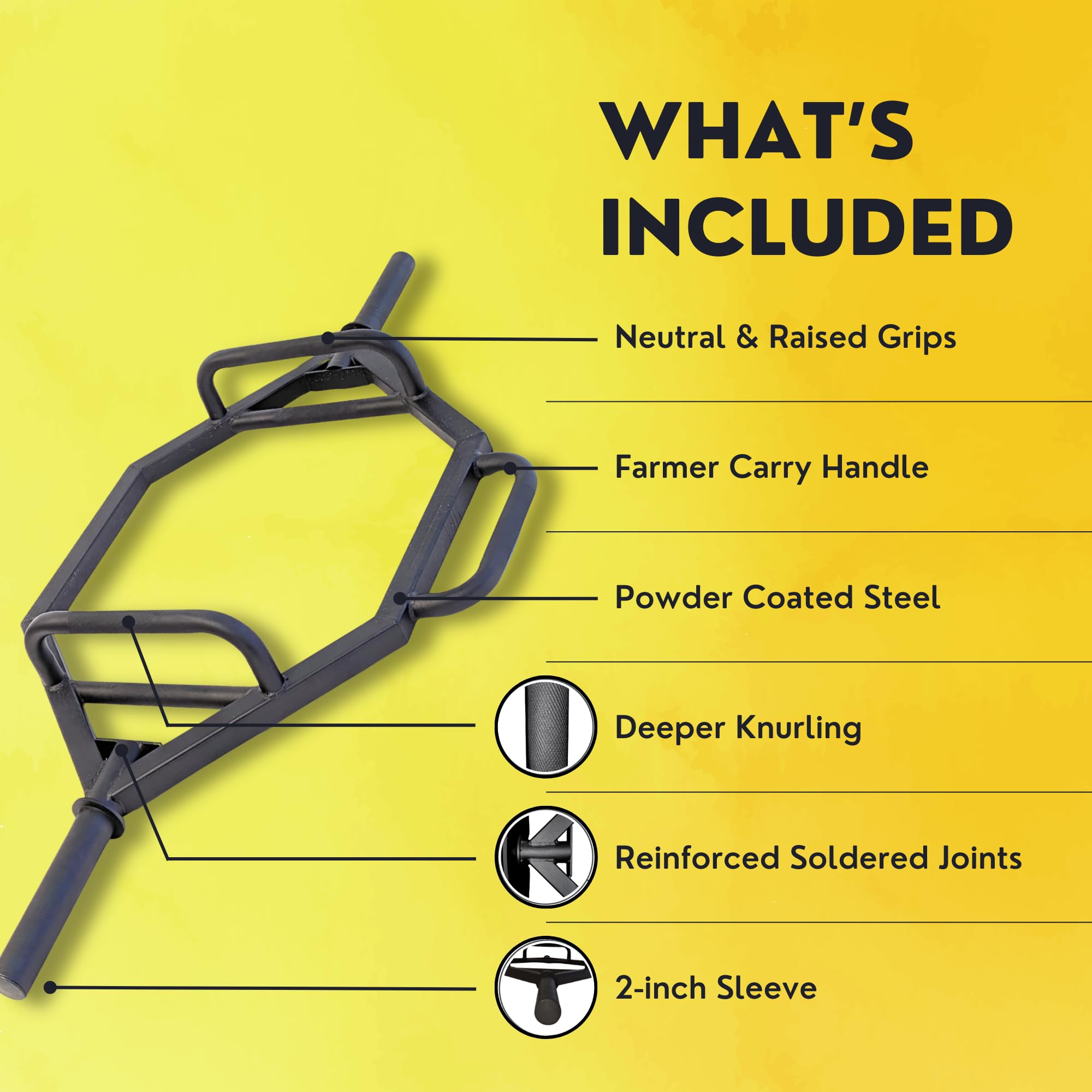 Snapklik.com : HulkFit 2nd Gen 2-Inch Closed Olympic Trap Bar Hex Bar ...