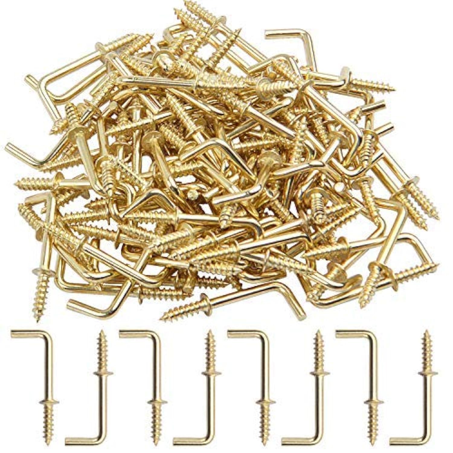 Amazon.com: Jdesun Metal Screw in Hooks, 100pcs 3/4 Inch Right Angle ...