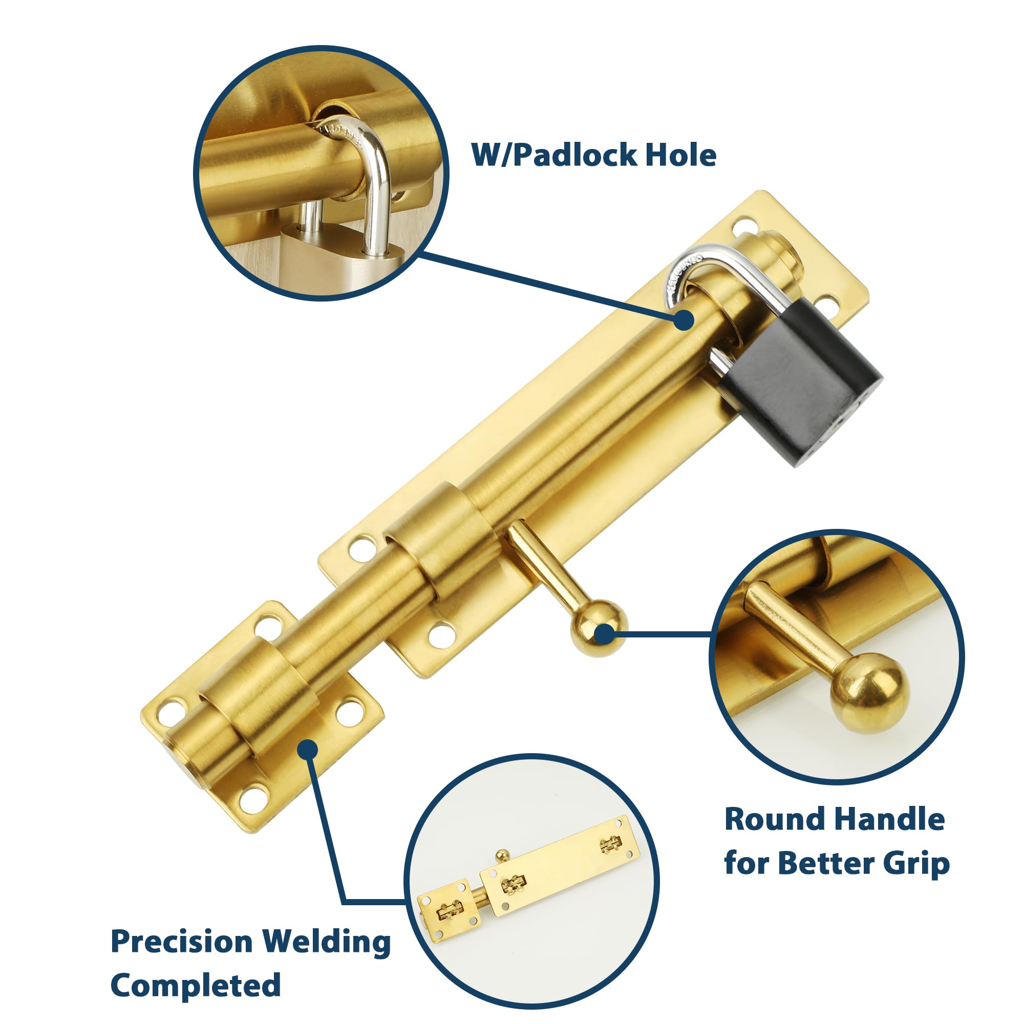 Snapklik.com : 8 Inch Barrel Bolt Latch,Slide Bolt Latch,Heavy Solid ...