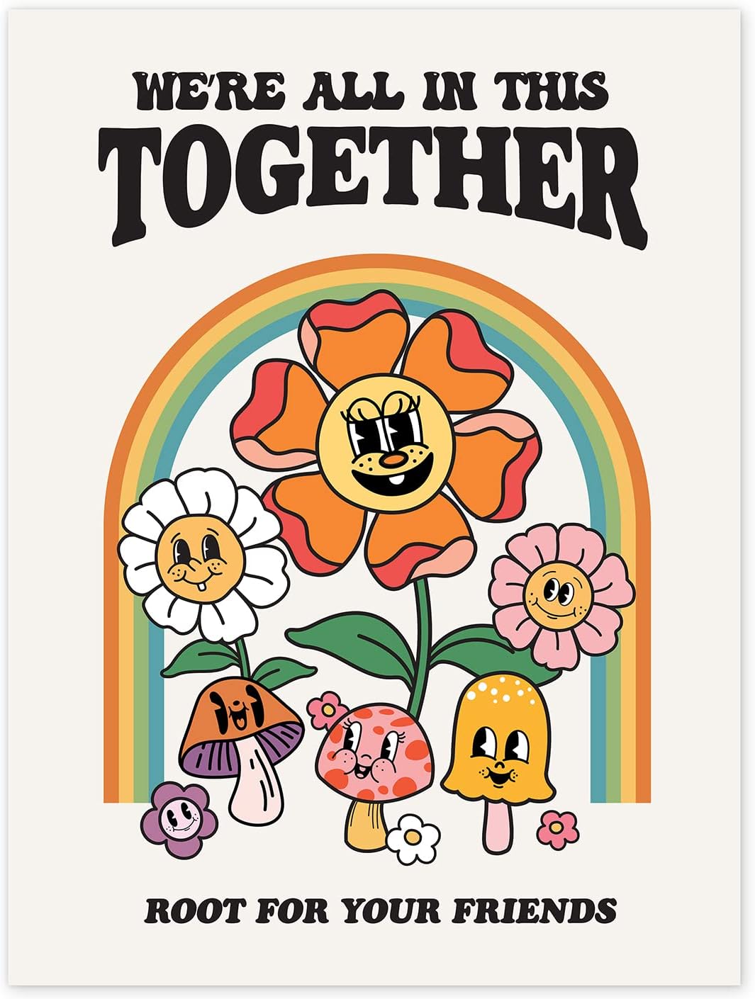Amazon.com: Retro Flower Poster, Groovy Hippie Wall Art, Retro 60s 70s ...