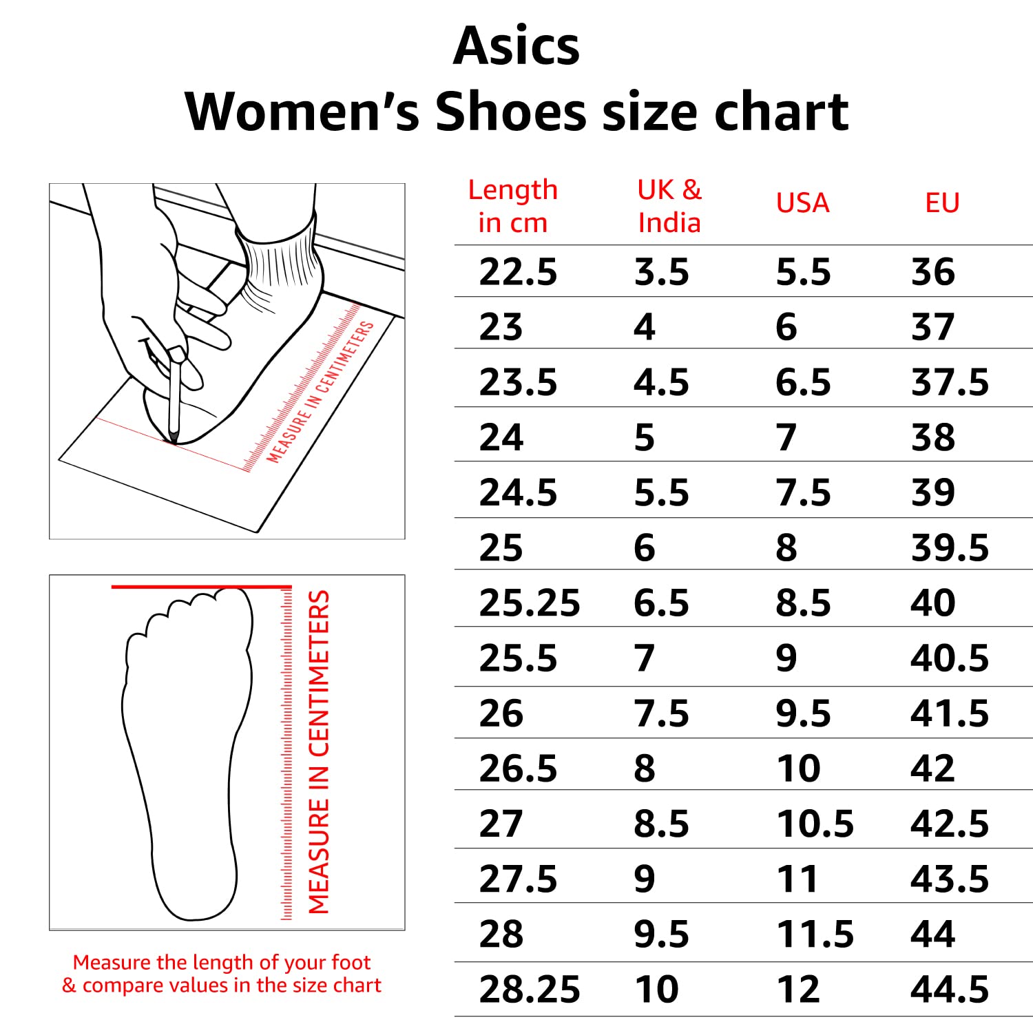 Tabella Di Conversione Delle Misure Delle Scarpe E Guida 52 OFF