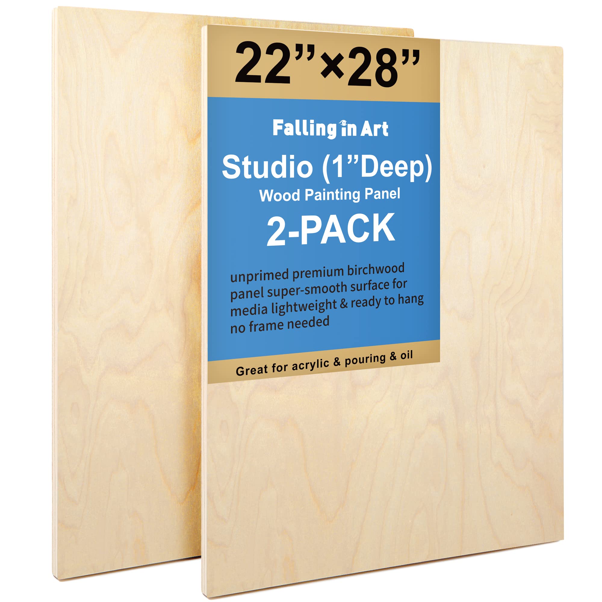 Snapklik.com : Falling In Art Unfinished Birch Wood Panels Kit For Painting