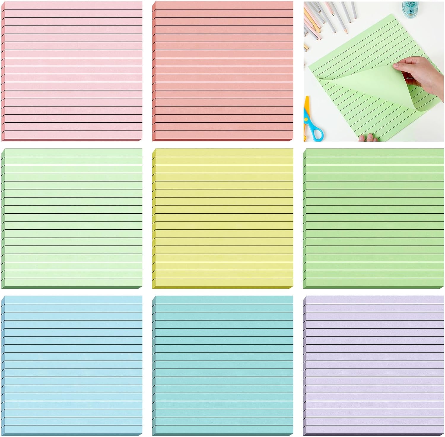 Amazon.com : Qeeenar 8 Pads Big Sticky Notes 11 x 11 Inch Lined Jumbo ...