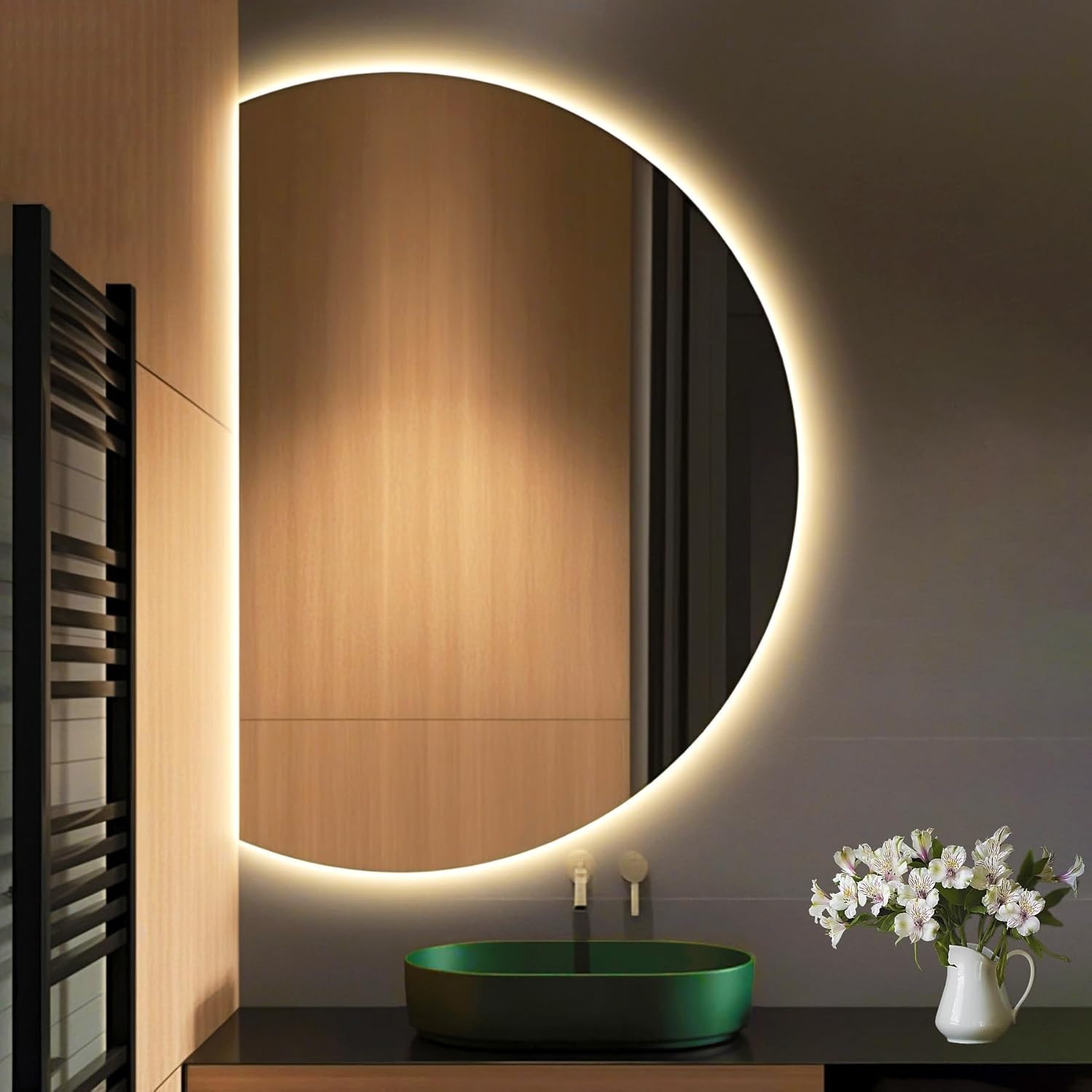 Amazon.com: JTZEA Modern Smart Anti-Fog Bathroom Mirror with Lights ...