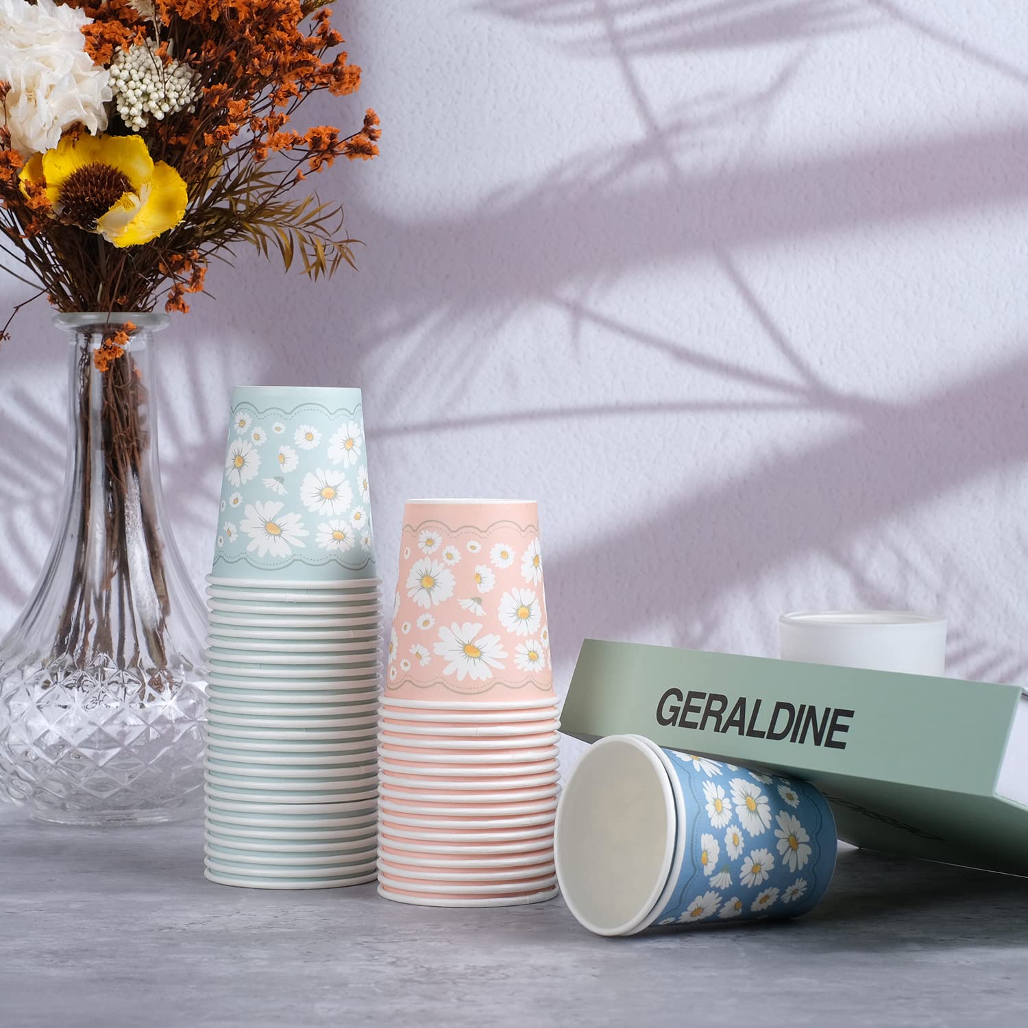 Lamosi 3 oz Paper Cups 300 Pack, Daisy Disposable Bathroom Cups ...