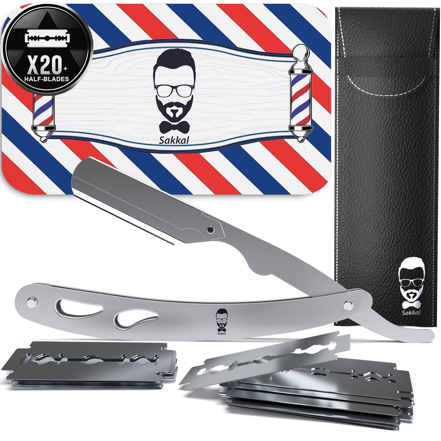 Amazon.com: Barber Straight Razor Kit for Men | Premium | 20 Half ...