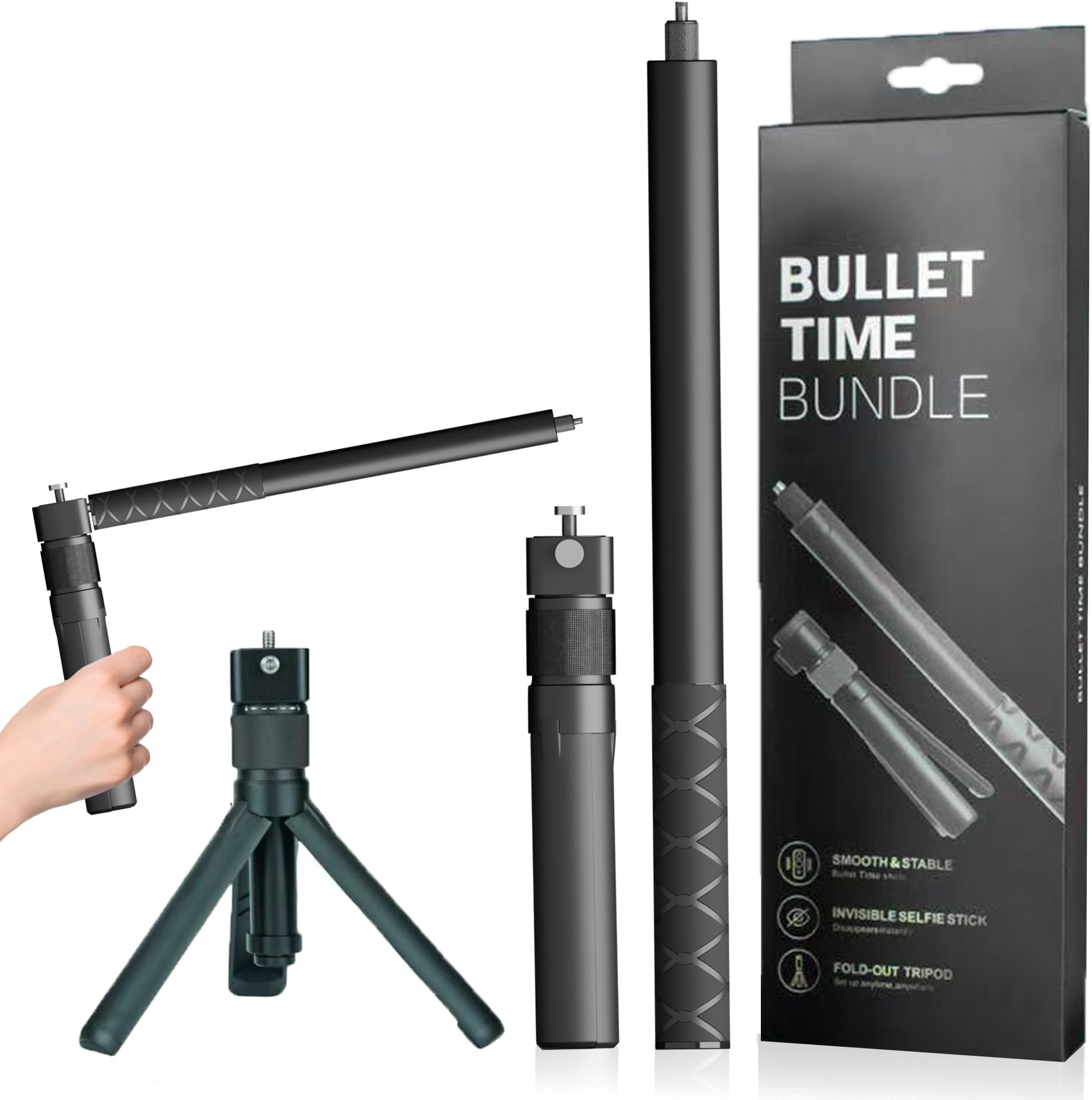HAVNSEA 3-in-1 Bullet Time Handle Bundle with Invisible Selfie Stick ...