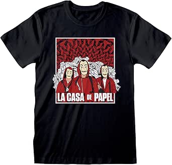 Amazon.com: La Casa De Papel Money Heist Group Sketch T-Shirt, Adults ...