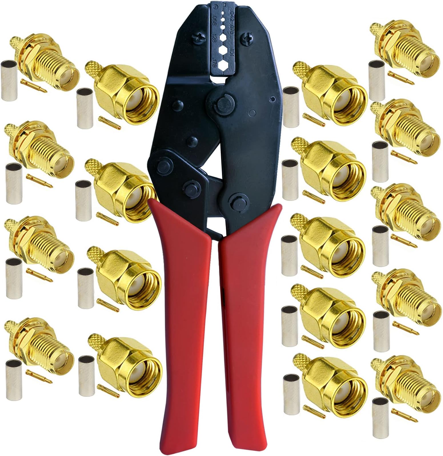 SMA Coaxial Cable Crimper set - SMA crimping plier and 10set SMA male ...