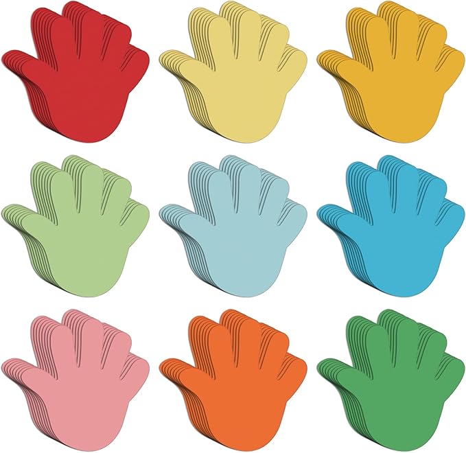 Amazon.com: Hand Cutouts Paper, 72PCS Assorted Color Handprint Shape ...