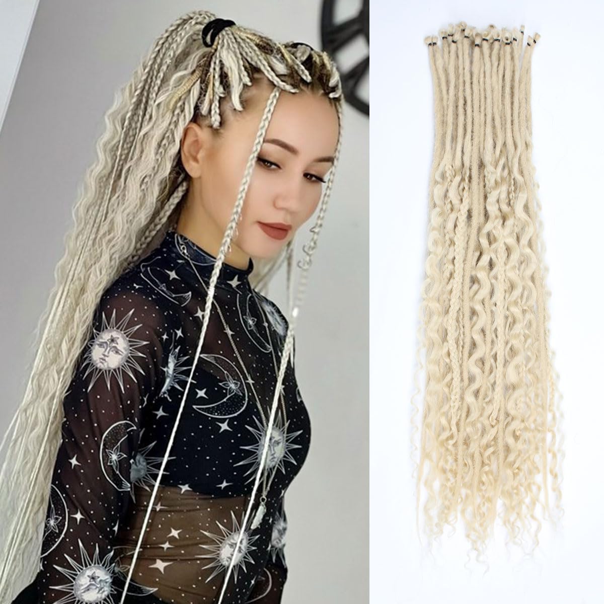 Amazon.com : Sangtok Dreadlock Extensions Single Ended, 30 pcs Blonde ...