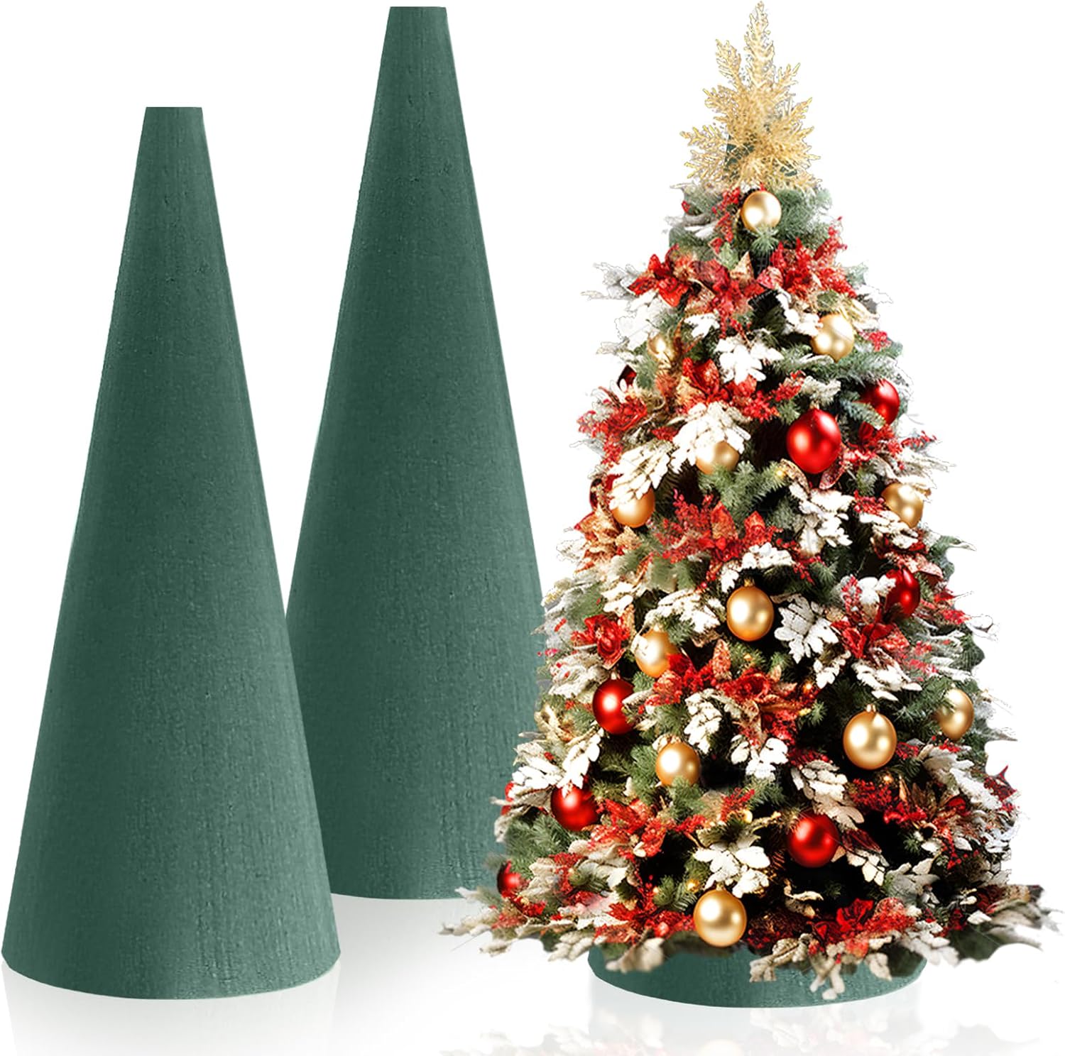 Amazon.com: 2 Pcs Floral Foam Tree Cones, Large Size 12.59 x 3.93 ...