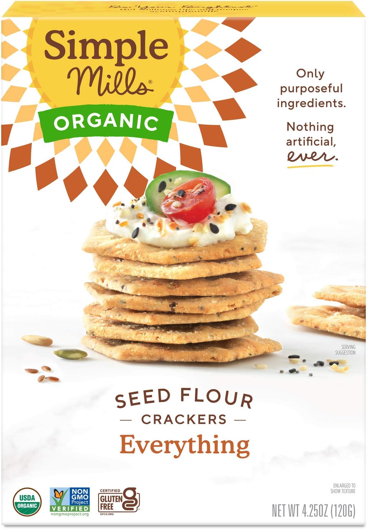 Amazon.com: Simple Mills Almond Flour Crackers, Family Size, Fine ...