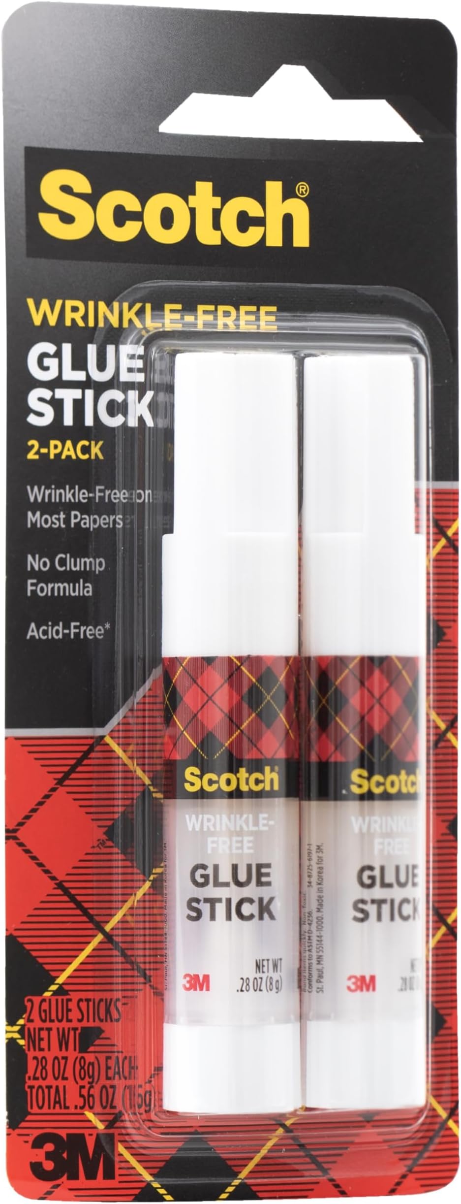 Amazon.com: 3M 051141928586 Scotch Wrinkle-Free Glue Stick 2/Pkg.27oz ...