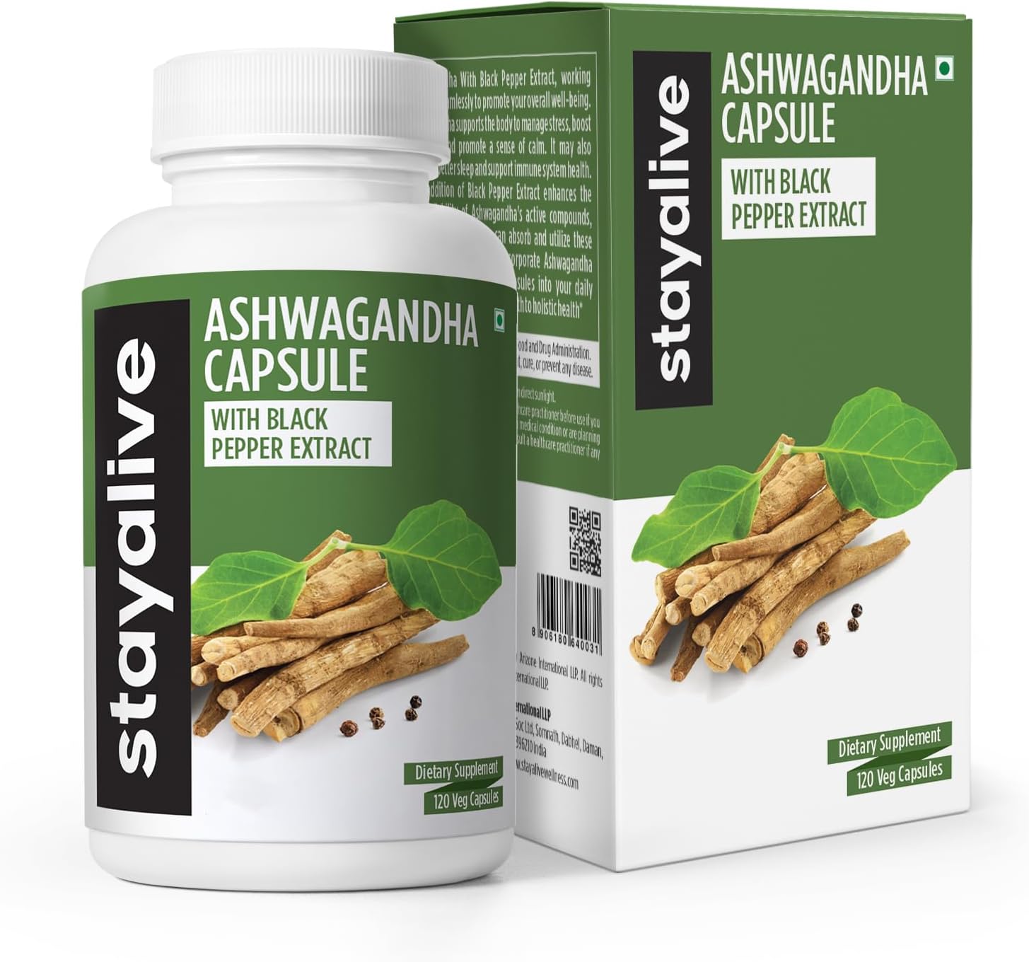 Amazon.com: StayAlive Ashwagandha with Black Pepper Extract, 910mg ...
