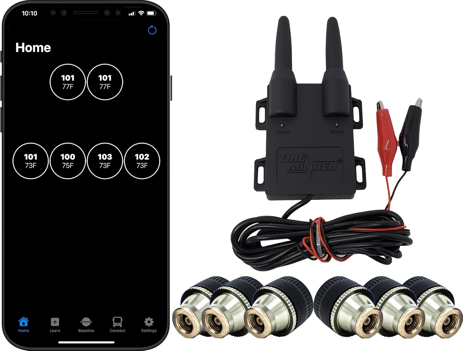 TireMinder Smart TPMS with 6 Transmitters for RVs, MotorHomes, 5th ...