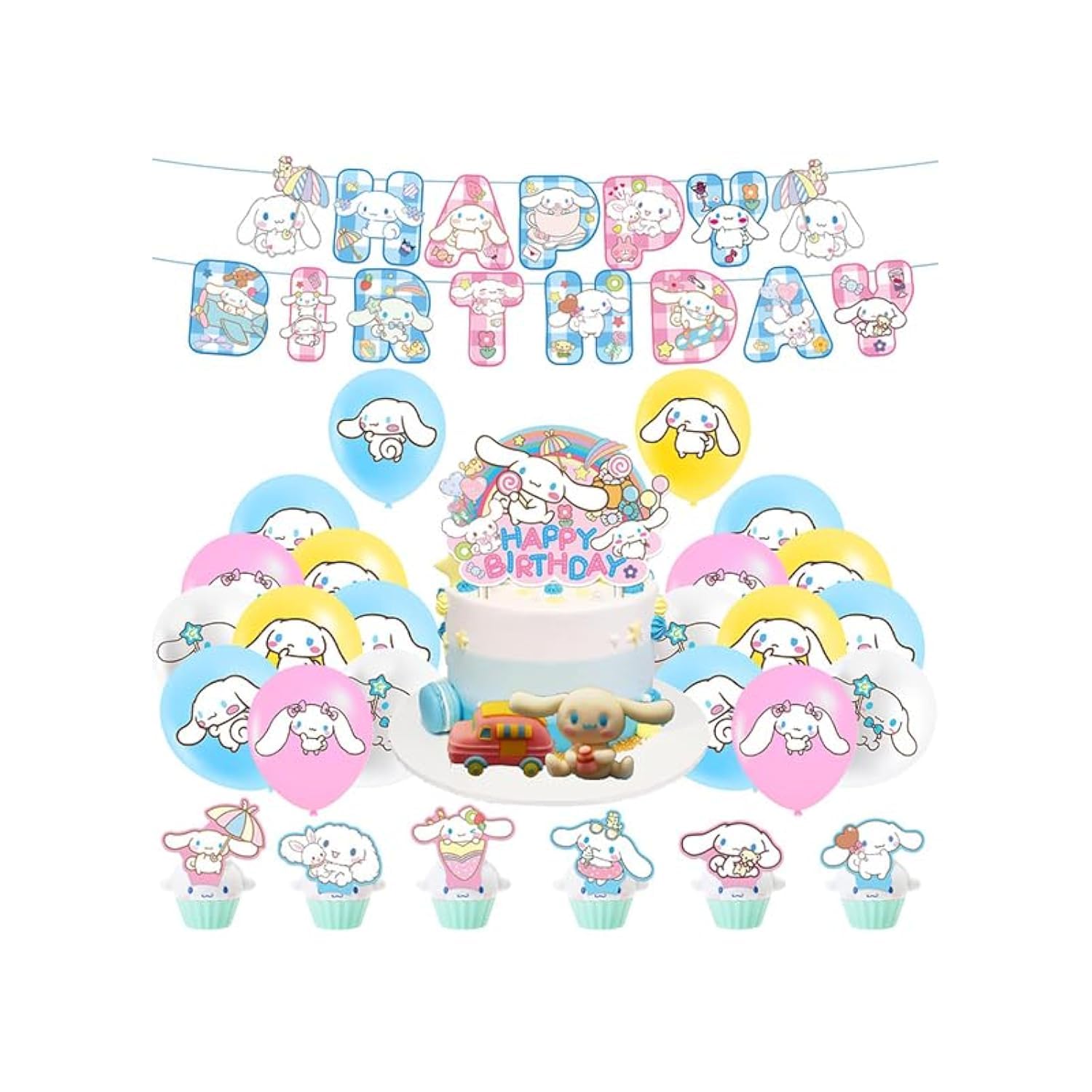 Cinnamoroll Birthday Decorations Sanrio Party Supplies Cinnamoroll ...